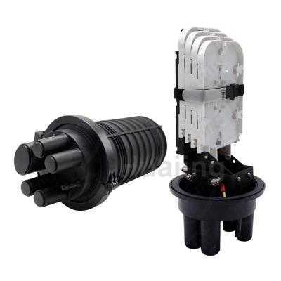 China Comapct 5 Ports Vertical Fiber Optic Splice Closure Feautring 144 Cores with Heat shinkable sealing for sale