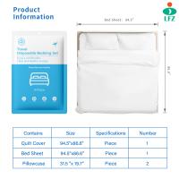 China Hygienic 4-piece Disposable Bedding Sheets Set Quilt Cover Pillowcase for Hotel Travel for sale