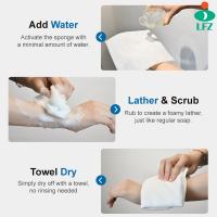 China Disposable Dry Soap Sponge Soaked with Bathing Soap Waterless Bathing Rinse Free for sale