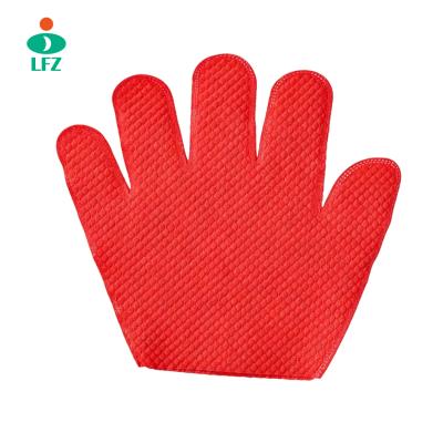 China OEM Quick Clean Eco-friendly Cleaning Grooming Wet Gloves, Soft & Gentle Non-woven Full Body Dry Bath Mitts for sale