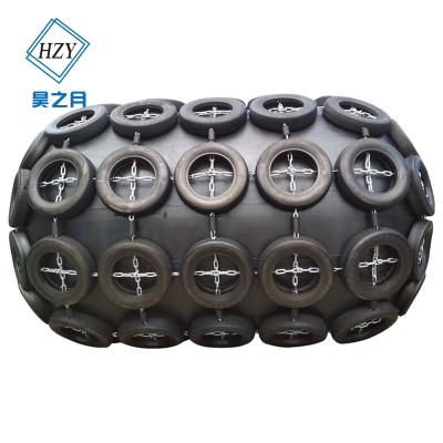 China Pneumatic Marine Fender 3000x6000mm with Truck Tyres Net for Ship Docking for sale