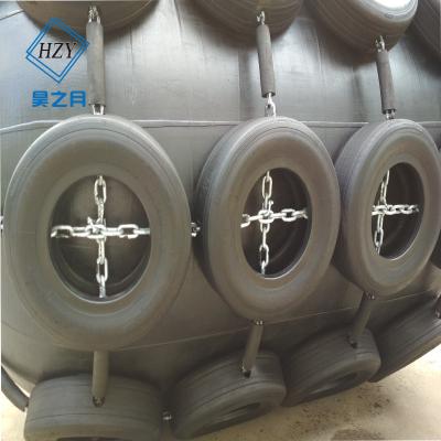 China 2500x4000mm Pneumatic Marine Fender Yokohama Type Black Rubber Fender for Ship Berthing for sale