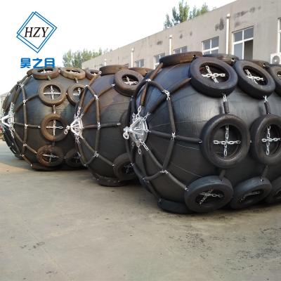 China Floating Marine Pneumatic Rubber Fender 80kPa Yokohama Type with Chain Net BV Certified for sale