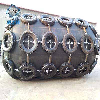 China Pneumatic Marine Rubber Fender 2000mm with Chain Tyre Net for Ship Docking Protection for sale