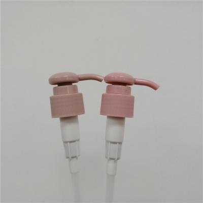 China Pink Color BPA Free Portable 24mm Lotion Pump Ribbed Closure for sale