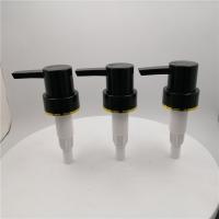 China 33/410mm Plastic Bottle Pump , Lotion Dispenser Pump Replacement With Gold Around for sale