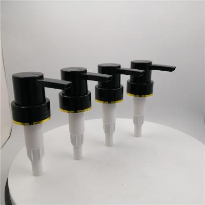 China 33/410mm Plastic Bottle Pump , Lotion Dispenser Pump Replacement With Gold Around for sale