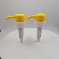 China Yellow Ribbed Closure 4cc/T Child Resistant Lotion Pump Durable 33mm for sale