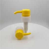 China Yellow Ribbed Closure 4cc/T Child Resistant Lotion Pump Durable 33mm for sale