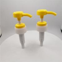 China Yellow Ribbed Closure 4cc/T Child Resistant Lotion Pump Durable 33mm for sale