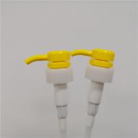 China Yellow Ribbed Closure 4cc/T Child Resistant Lotion Pump Durable 33mm for sale