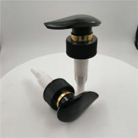 China SGS Approval Down Locking Shampoo Dispenser Pump With Gold Ring for sale