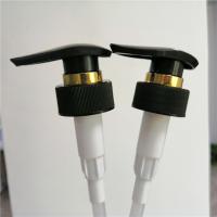 China SGS Approval Down Locking Shampoo Dispenser Pump With Gold Ring for sale