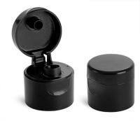 China Round Non Spill Black 28mm Flip Top Bottle Caps In Various Sizes for sale