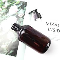 China Manufacturer Wholesale Brown Gray 300ml Transparent Empty PET Plastic Shampoo Bottle With Pump Cap for sale