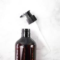 China Manufacturer Wholesale Brown Gray 300ml Transparent Empty PET Plastic Shampoo Bottle With Pump Cap for sale