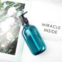 China Manufacturer Wholesale Brown Gray 300ml Transparent Empty PET Plastic Shampoo Bottle With Pump Cap for sale