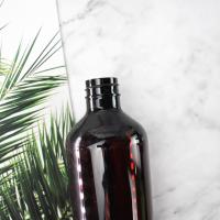 China Manufacturer Wholesale Brown Gray 300ml Transparent Empty PET Plastic Shampoo Bottle With Pump Cap for sale