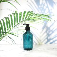 China Manufacturer Wholesale Brown Gray 300ml Transparent Empty PET Plastic Shampoo Bottle With Pump Cap for sale