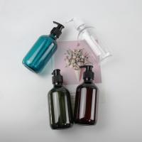China Manufacturer Wholesale Brown Gray 300ml Transparent Empty PET Plastic Shampoo Bottle With Pump Cap for sale