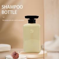 China Printing 500ml PET Clear Empty Square Lotion Pump Bottle for Shampoo and Conditioner Bottles for sale