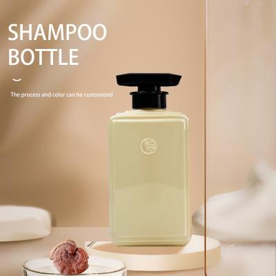 China Printing 500ml PET Clear Empty Square Lotion Pump Bottle for Shampoo and Conditioner Bottles for sale