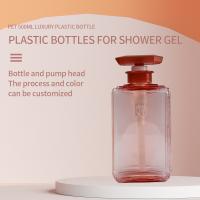 China Printing 500ml PET Clear Empty Square Lotion Pump Bottle for Shampoo and Conditioner Bottles for sale