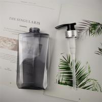 China Printing 500ml PET Clear Empty Square Lotion Pump Bottle for Shampoo and Conditioner Bottles for sale