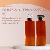 China Orange 800ml Square Shampoo Bottle Offset Printing for sale