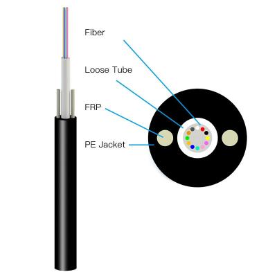 China Singlemode Outdoor Fiber Optic Cable Unitube FRP Non Armored GYFXTY 6 Cores G652D for sale
