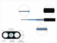 China Aerial Outdoor Flat Drop Fiber Optic Cable GYFXTBY 1-6F G652D Singlemode 6.5mm for sale