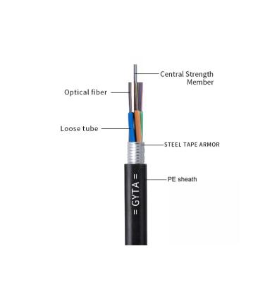 China PUNAISGD GYTS Outdoor Armored Fiber Optic Cable 24 48 Core Single Mode G652D for sale