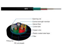 China GDTS 4-144 Core Outdoor Armored Photoelectric Hybrid Fiber Optic Cable 2.5mm2 Copper for sale