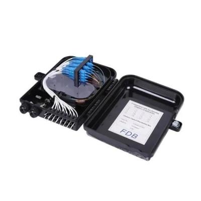 China 8-16 Port Outdoor Fiber Distribution Box FDB for FTTH Networks with 24 Cable Capacity and Wall/Pole Mount for sale