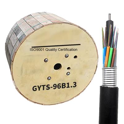 China 96 Core Outdoor Fiber Optic Cable GYTS-96B1 Single Mode Armored Fiber Cable 11.5mm for sale