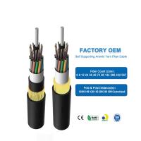 China Single Jacket ADSS Fiber Optic Cable 72 Core G652D for 50-200M Span Aerial Communication for sale