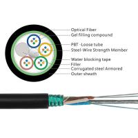 China Outdoor Fiber Optic Cable GYTS 4 Core Single Mode Stranded Loose Tube Steel Tape Armored for sale