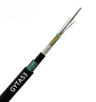 China GYTY53 4-288 Core Multimode Fiber Optic Cable Drum Double Armored Steel Tape 3000N Tension for sale
