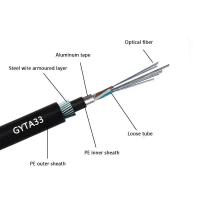 China GYTA33 Outdoor Armored Underwater Fiber Optic Cable 96 Core Single-Mode 1KM PE Black for sale
