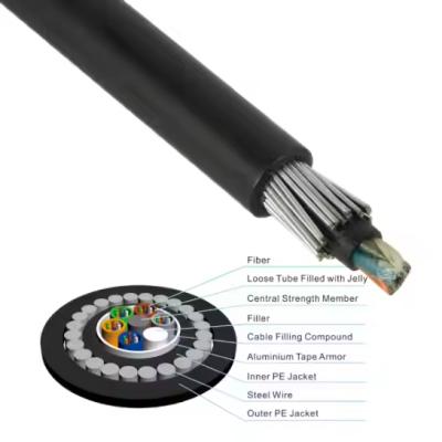 China GYTA33 GYFTY33 GYXTY 2-288 Core Galvanized Steel Wire Armored Optical Cable for Direct Burial Underwater for sale