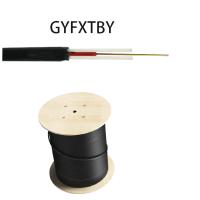 China GYFXTBY Mini Span Fiber Optic Cable 4-24 Cores Single Mode G652D Outdoor Armored Flat Drop for sale