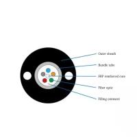 China Outdoor Aerial GYFXTY Flat Optic Cable 8 Core Singlemode G652D FRP Strength Member 2km for sale