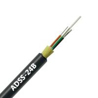 China ADSS G652D 24 Core Fiber Optic Cable 100m 60m Span Overhead Aerial Telecom for sale