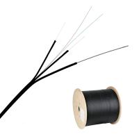 China 2-Core G657A1 Single Mode Fiber Optic Drop Cable with 1.0mm Steel Wire, LSZH Jacket, 1000m Roll for sale