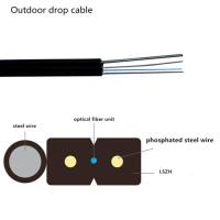 China G657A1 Fiber Optic Drop Cable 4-Core Single Mode LSZH FTTH Cable with 1.0mm Messenger Wire for sale