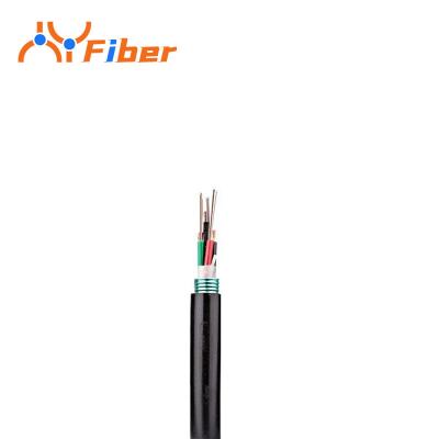 China 4/8/12 Core Non Metallic Reinforced Electrical Cable Buried Double Sheath GYFTA53 for sale