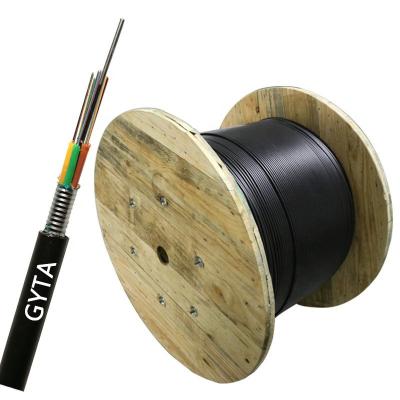 China Outdoor GYTA Double Armored 24 Core Single Mode Optical Cable for sale