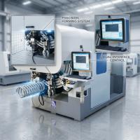China CNC Control Spring Bending Machine 12 Axis With Flexible Safety Cutter for sale