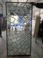 China Customized all clear beveled Entry Door Decorative Leaded Glass With Patina Caming for sale