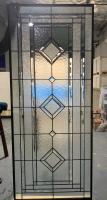 China Customized Size And Lily Design With Clear Beveled Glass And Patina Came Door Glass Inserts for sale